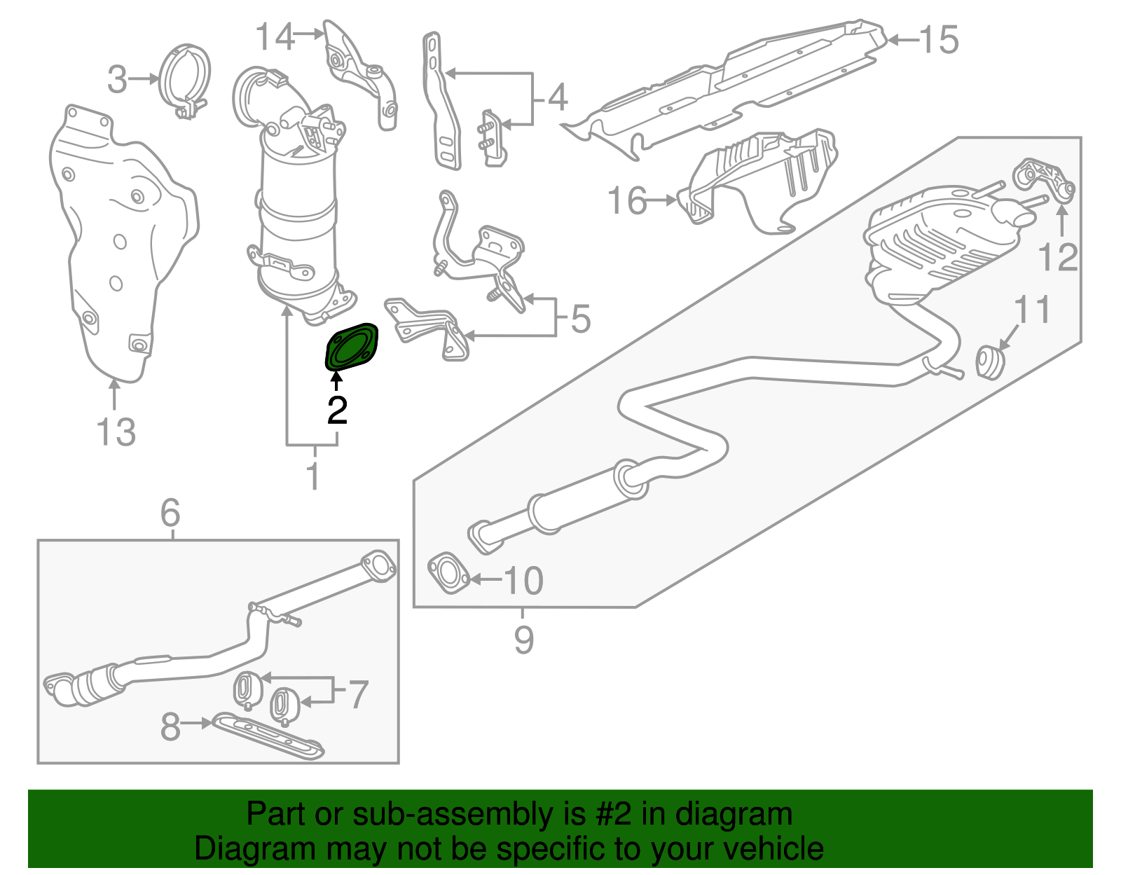 23238284 - Exhaust System Front Gasket 2010-2024 GM | GM Parts Warehouse