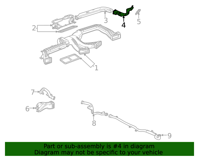 2020-2022 Chevrolet Corvette Passenger Side Window Defogger Outlet Duct ...