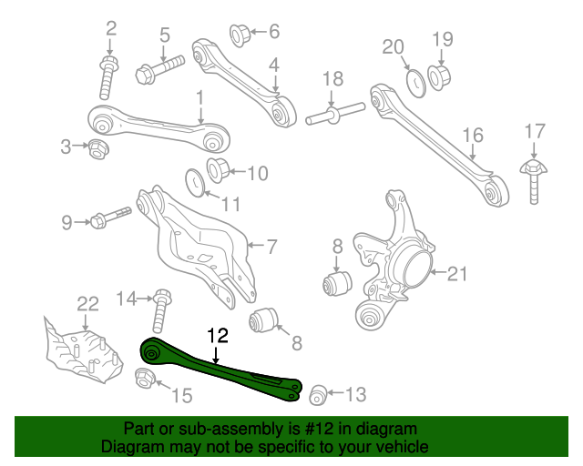 33326792525 - 2012-2021 BMW Trailing Arm (33-32-6-792-525) | BMW of ...