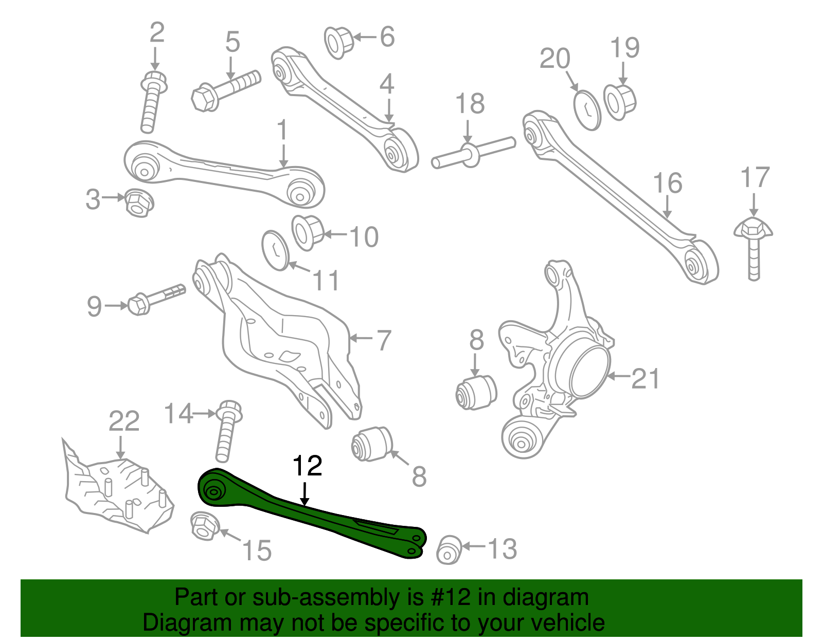 33-32-6-792-525 - Trailing arm with rubber bushing 2012-2021 BMW ...