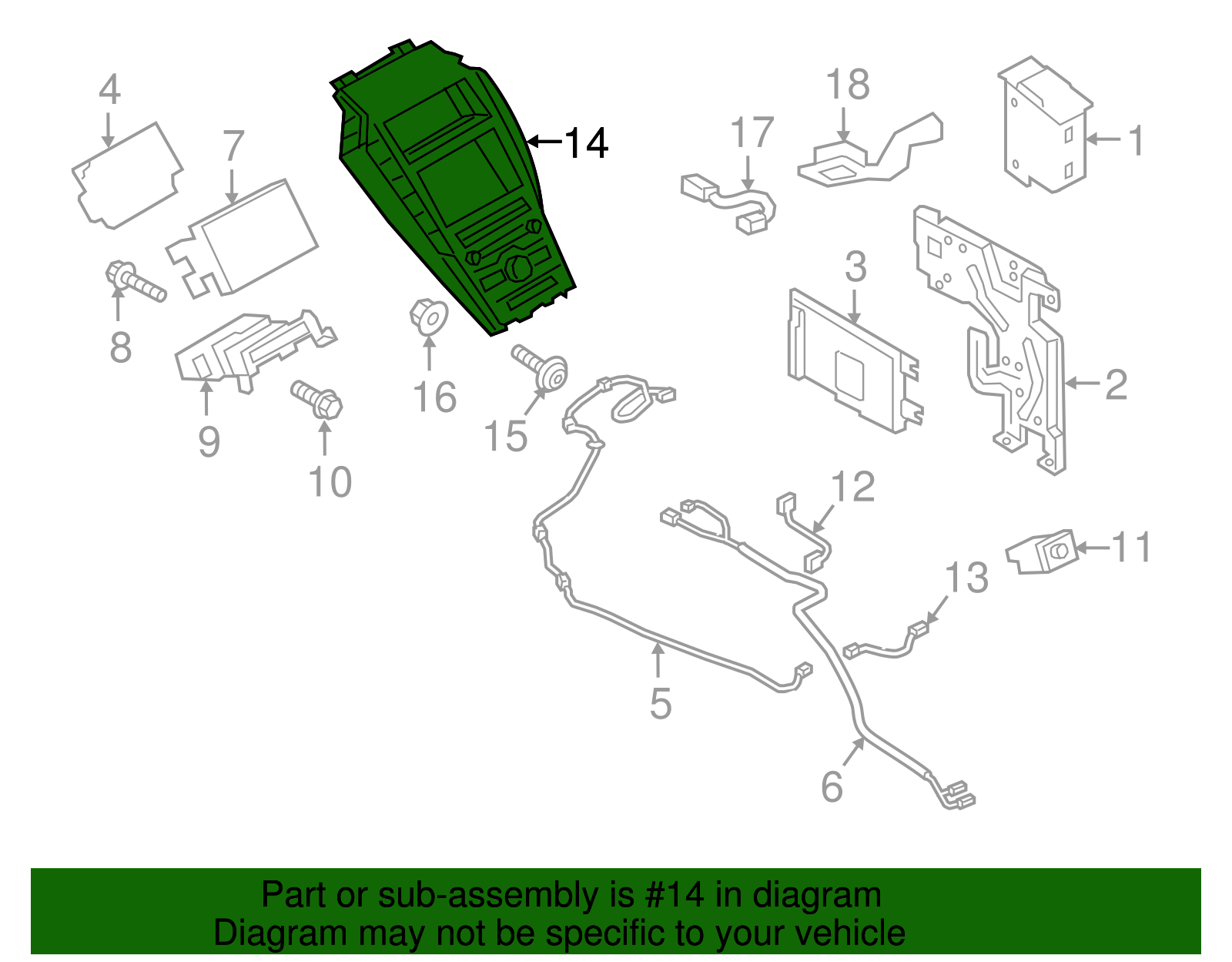 Genuine OEM Ford Part - Radio Bezel HP5Z-19980-DT | Genuine OEM Ford ...