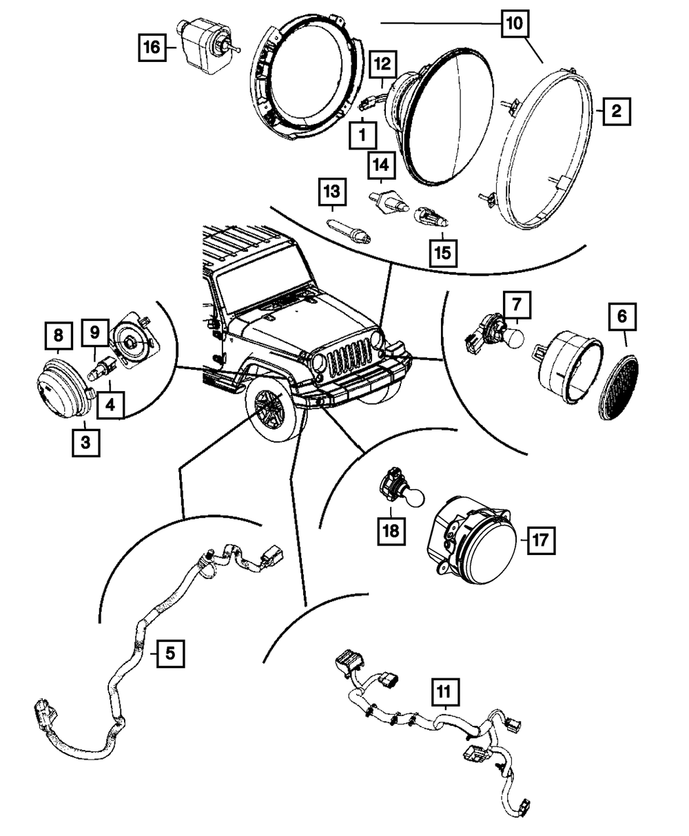 55077884AD - Park And Turn Signal Lamp, Right 2007-2013 Jeep Wrangler ...