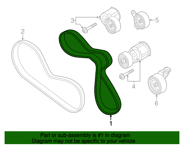 2012-2013 Audi Serpentine Belt 07K-145-933-E | Audi USA Parts