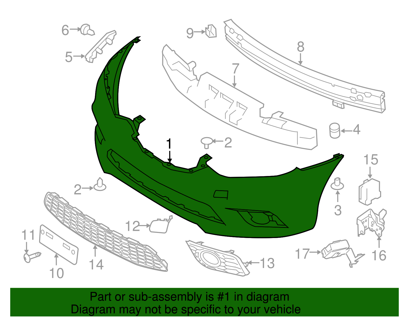 62022-3YU1J - Bumper Cover 2016-2019 Nissan Sentra | Nissan Parts ...