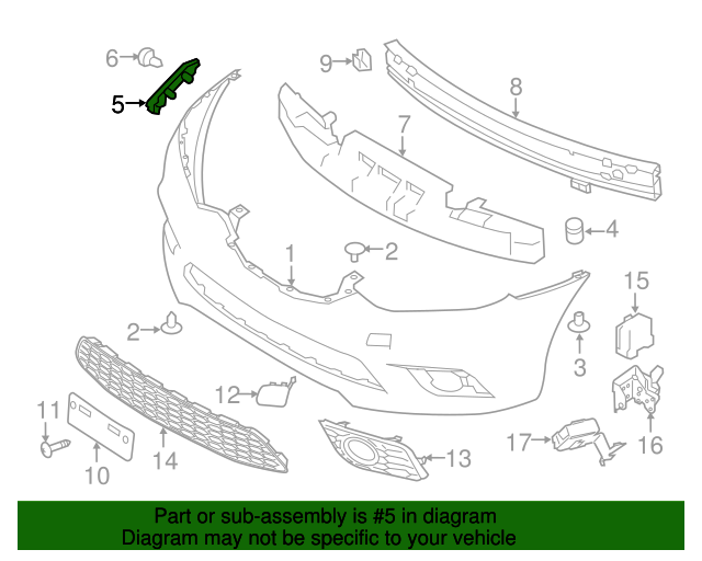 2016-2019 Nissan Sentra Side Retainer 62225-3YU1A | Nissan Parts Plus