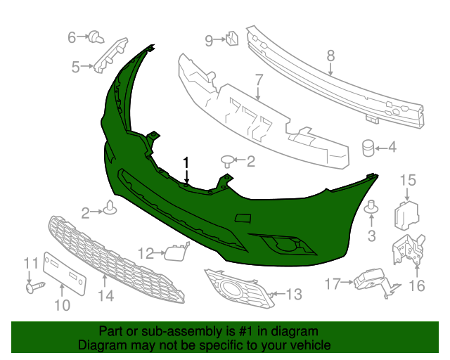 2016-2019 Nissan Sentra Bumper Cover 62022-3YU1J | GetOEMParts.com