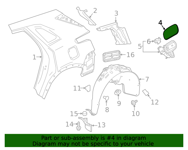2017-2020 Cadillac XT5 Fuel Door 84004705 | GMPartsDirect.com