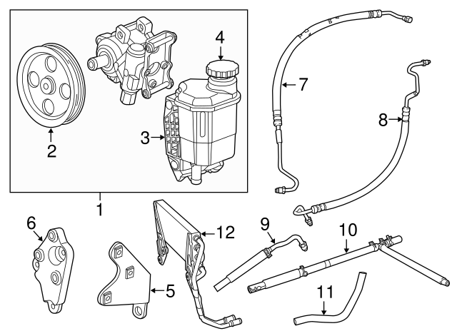 2013-2018 Ram Power Steering Pump 68193091AB | Mopar Parts Canada
