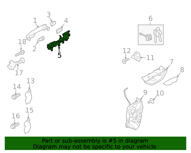 2013-2024 Subaru Handle Base 61142CA010 | Subaru Parts Exchange