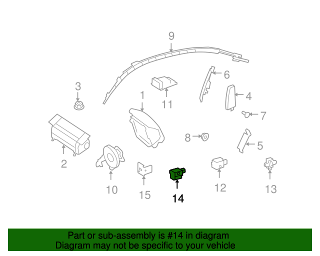 003-820-29-26 - Air Bag Impact Sensor 2006-2014 Mercedes-Benz ...