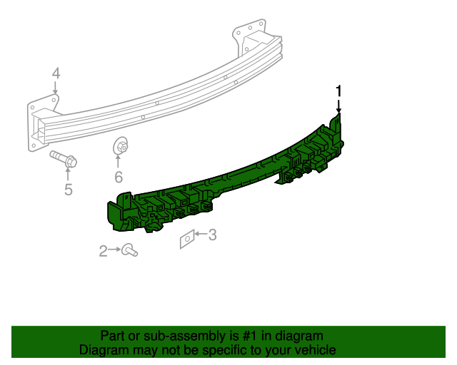 2018-2023 Buick Enclave Rear Bumper Fascia Energy Absorber 23335546 ...