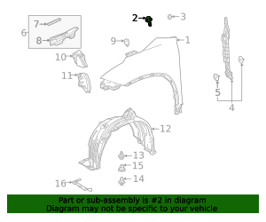 90080-11218 - Fender Bolt - 2008-2023 Toyota | OEM Genuine Toyota Parts