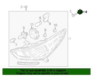 2018-2022 Hyundai Accent Headlamp Assembly Clip 92173-J0000 | QuirkParts