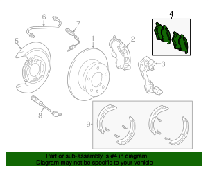 2002-2018 Mercedes-Benz Parts Kit, Brake Shoe Rear 910-420-75-00 | MB ...