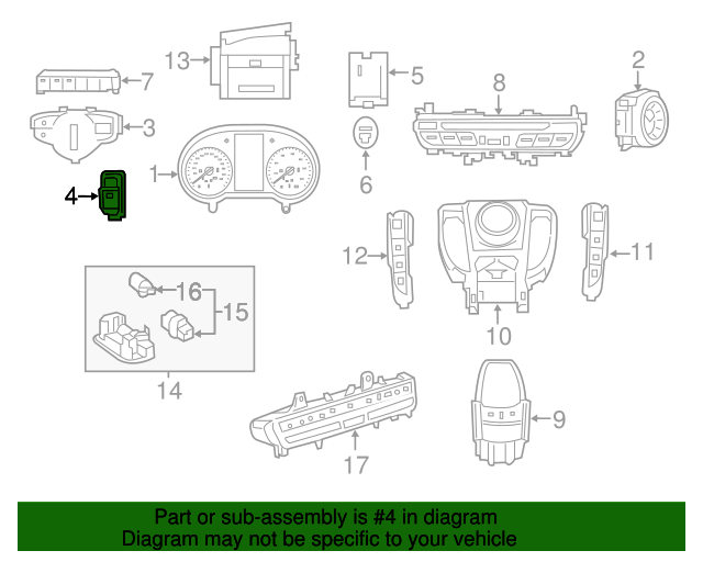 2015-2020 Mercedes-Benz Switch Block 205-905-15-16 | Mercedes-Benz Parts