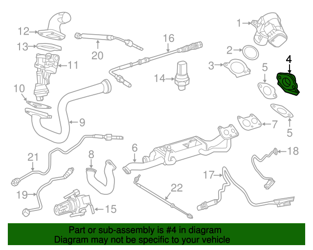 642-140-13-08 - Exhaust Gas Recirculation (EGR) Tube 2007-2013 Mercedes ...