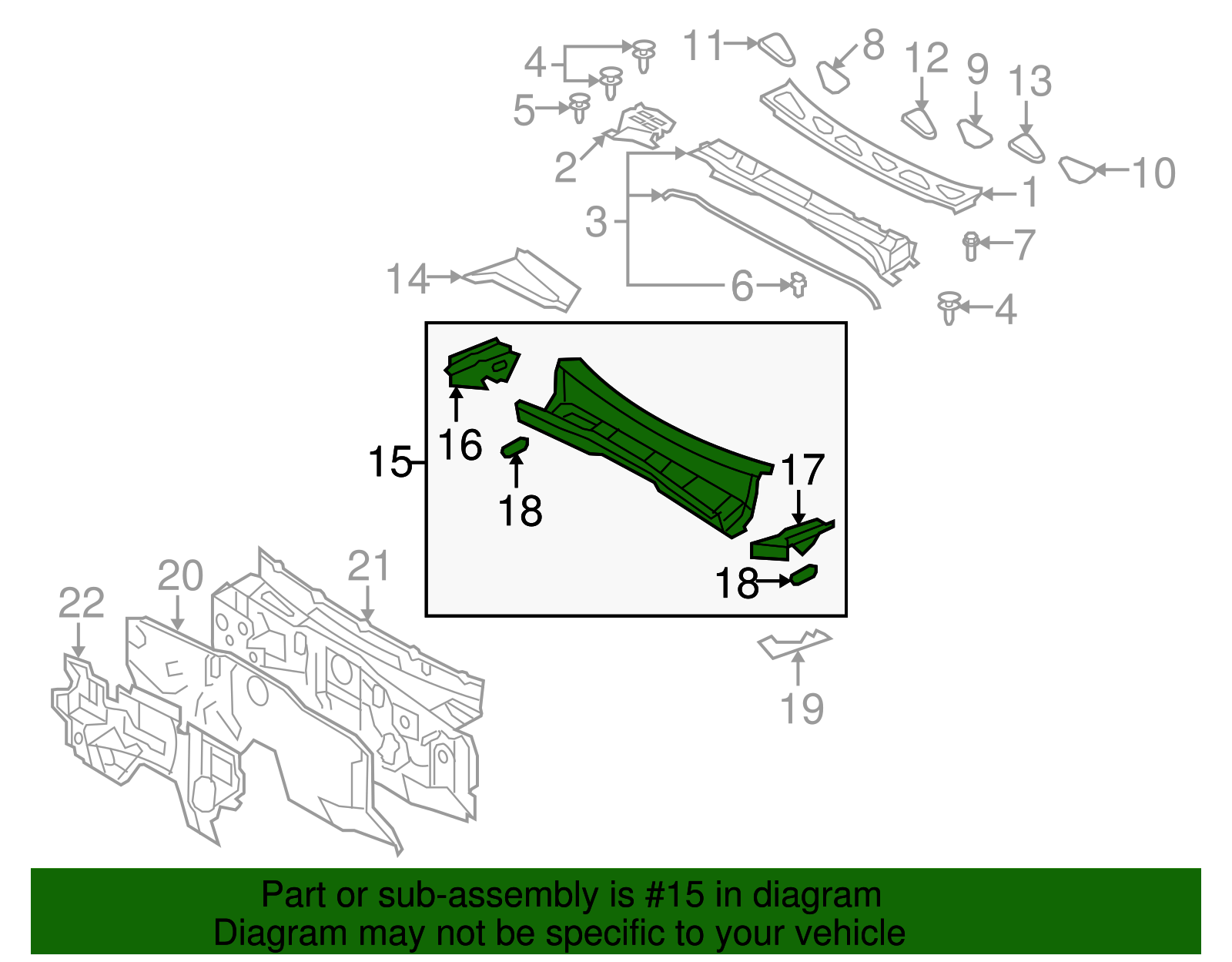 2011-2014 Toyota FJ Cruiser 2011-2014 Toyota FJ Cruiser - Cowl Panel ...