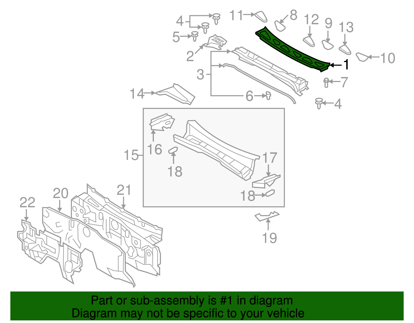 2007-2014 Toyota FJ Cruiser Cowl Grille 55709-35010 | OEM Parts Online