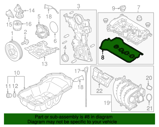 2012-2019 Mazda Valve Cover Gasket PE01-10-235 | TascaParts.com