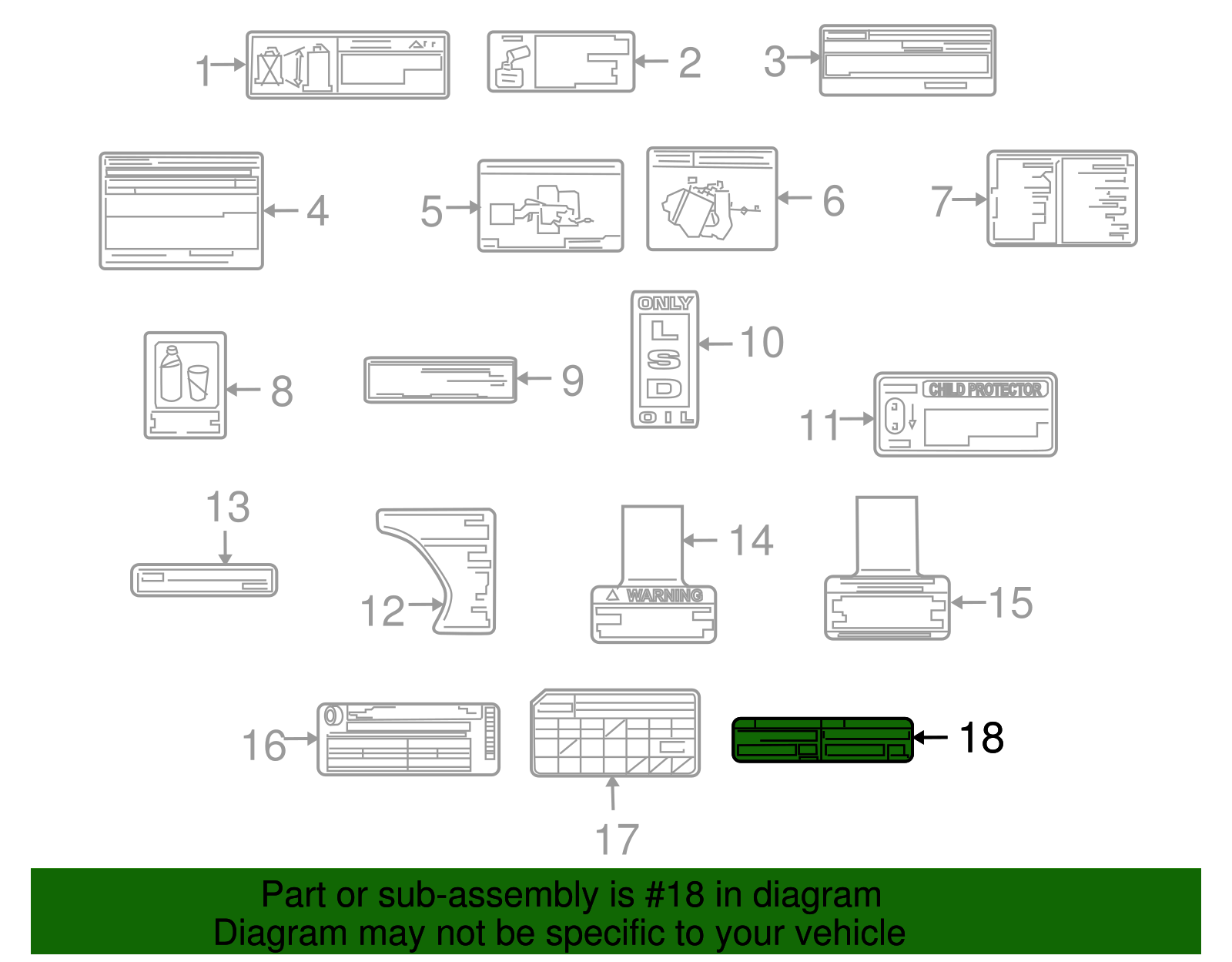 2005-2015 Toyota Tacoma AC Label 88723-04050 | Toyota Parts Center