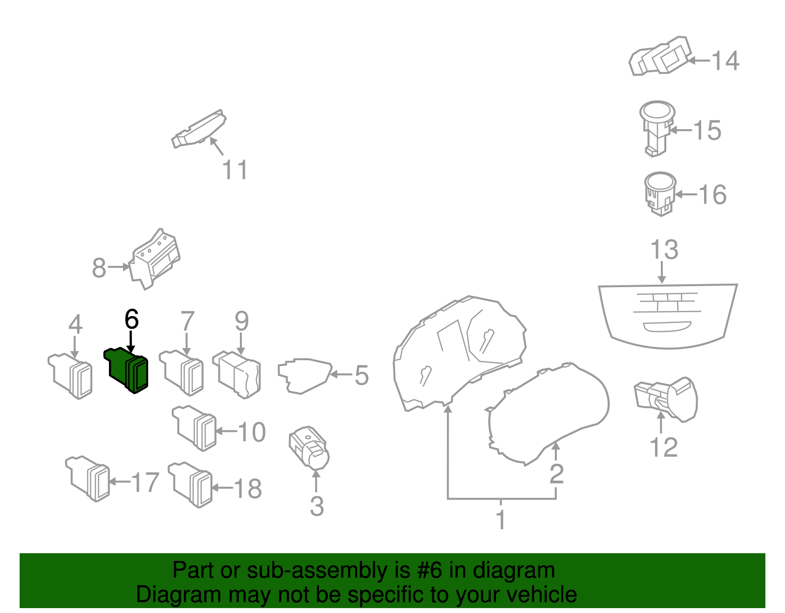 2017-2020 Nissan Rogue Lift Gate Switch 25261-4CL0A | Temecula Nissan Parts