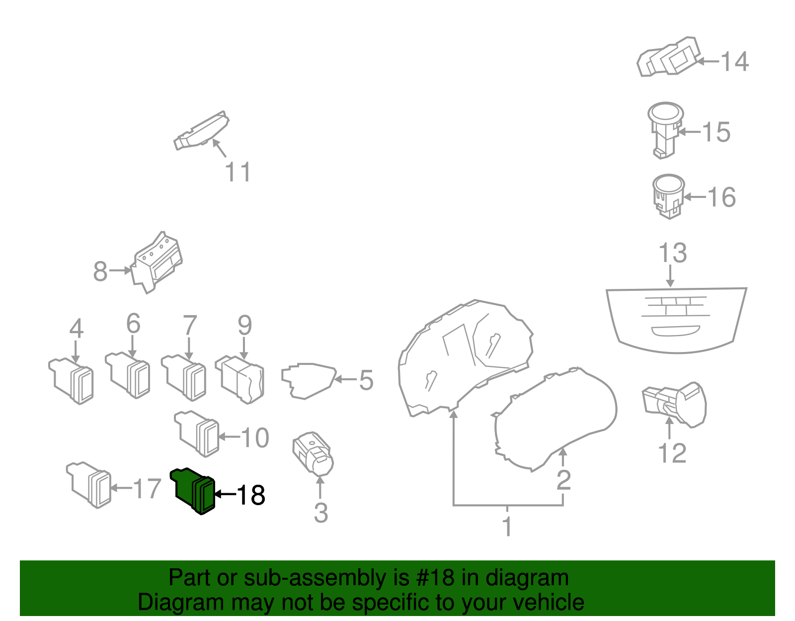 2017-2022 Nissan Heat Switch 25193-5HK0A | Melloy Nissan Parts