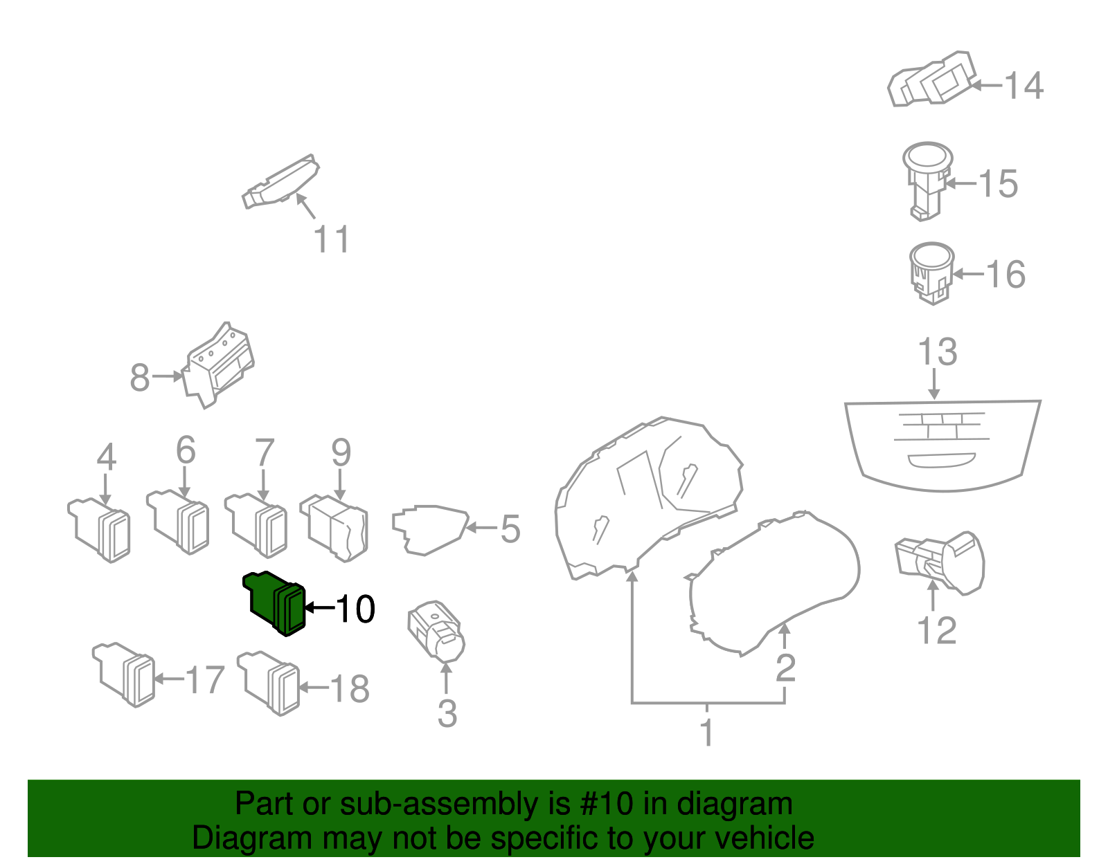 2014-2017 Nissan Rogue Traction Control Switch 25134-3TA0B ...