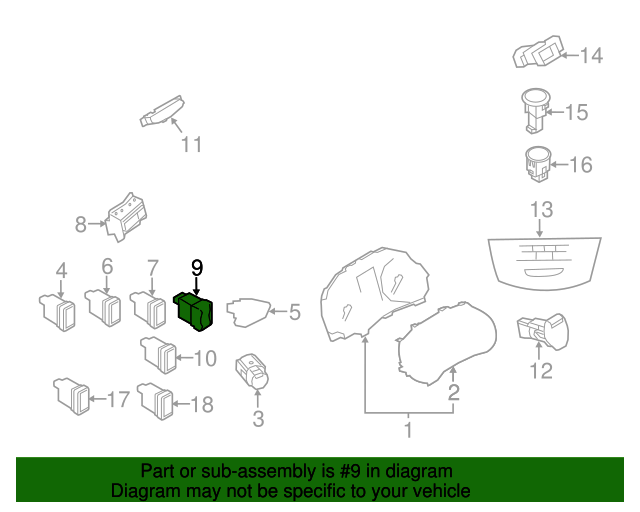 2014-2018 Nissan Rogue Switch 25268-4BA0B | TascaParts.com