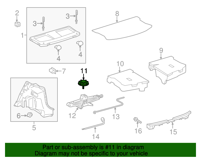 2007-2019 Toyota Spare Retainer 51931-24010 | Toyota Parts Center
