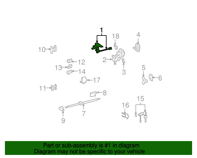 2007-2014 Toyota FJ Cruiser Lock Assembly 69370-35020 | Toyota Parts Center