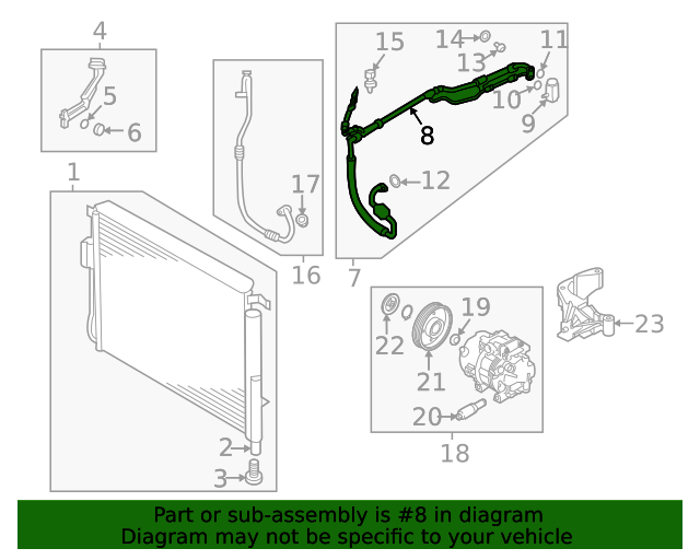 2021-2022 Kia Sorento A/C Refrigerant Suction Hose 97775-R5630 | QuirkParts