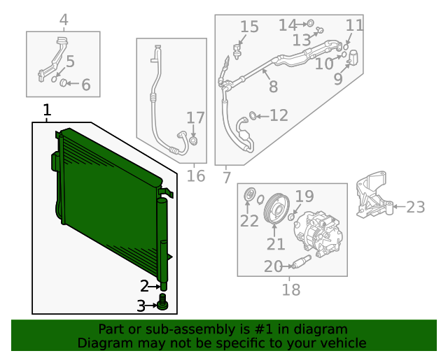 97606-P2500 - A/C Condenser 2021-2024 Kia Sorento | Kia.Parts Store