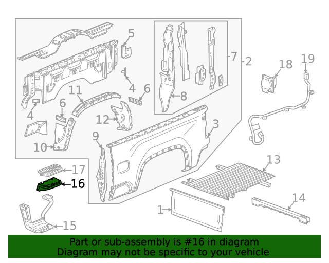 2020-2024 GM Truck Bed Side Step Cover 84663444 GM | GMPartsDirect.com
