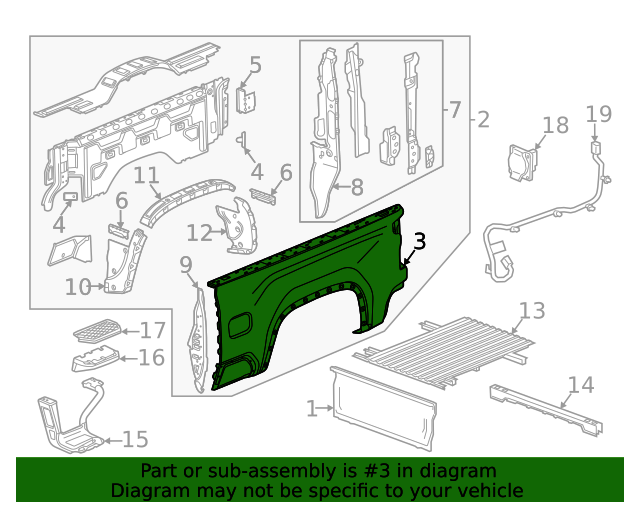84835379 - Passenger Side Pickup Box Outer Side Panel 2020-2023 ...