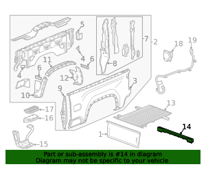 2020-2025 GM Pickup Box Platform Rear Cross Sill 84640929 GM ...