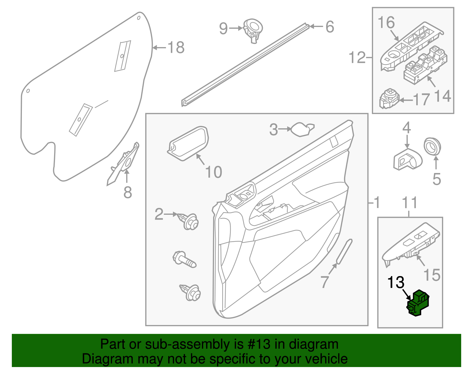 2011-2016 Kia Sportage Window Switch 93576-3W100 | Retail Performance ...