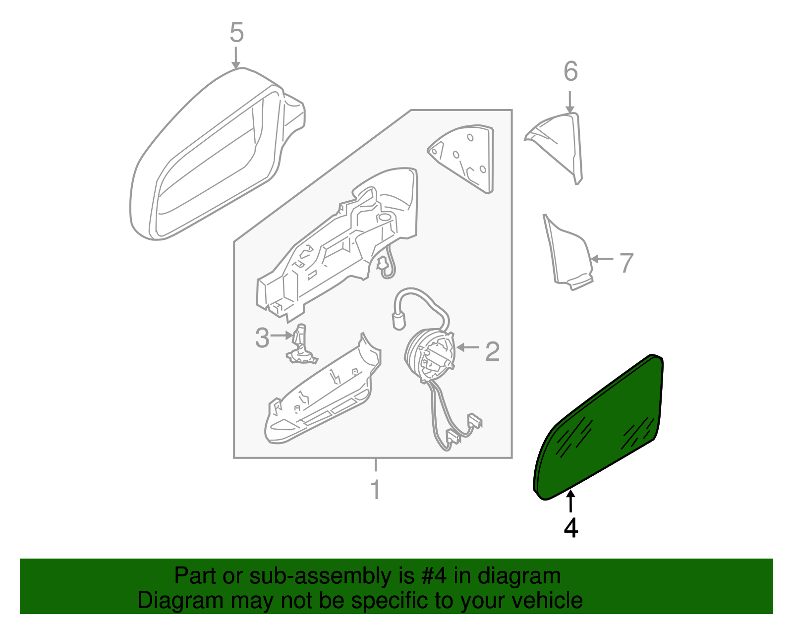 2008-2016 Audi Mirror Glass 4F0-857-536-AM | OEM Parts Online