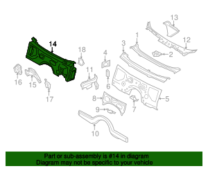 51-48-9-113-809 - Sound insulat., splash wall, upper part 2011-2016 BMW ...