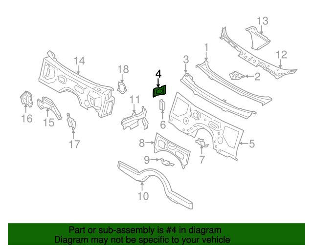 41137204070 - 2009-2019 BMW Cowl Grille Support Plate (41-13-7-204-070 ...