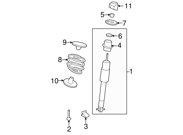 2006-2009 GM Shock Absorber - Passenger Side (RH) 19300026 | NewGMParts.com