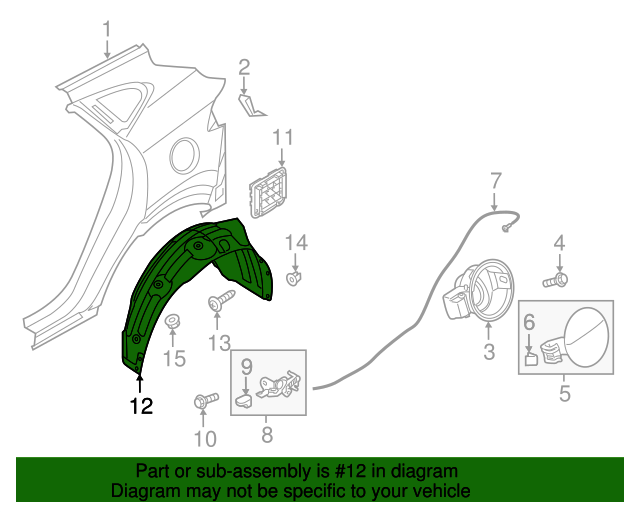 2019-2021 Hyundai Tucson Quarter Panel Splash Shield 86822-D3500 ...