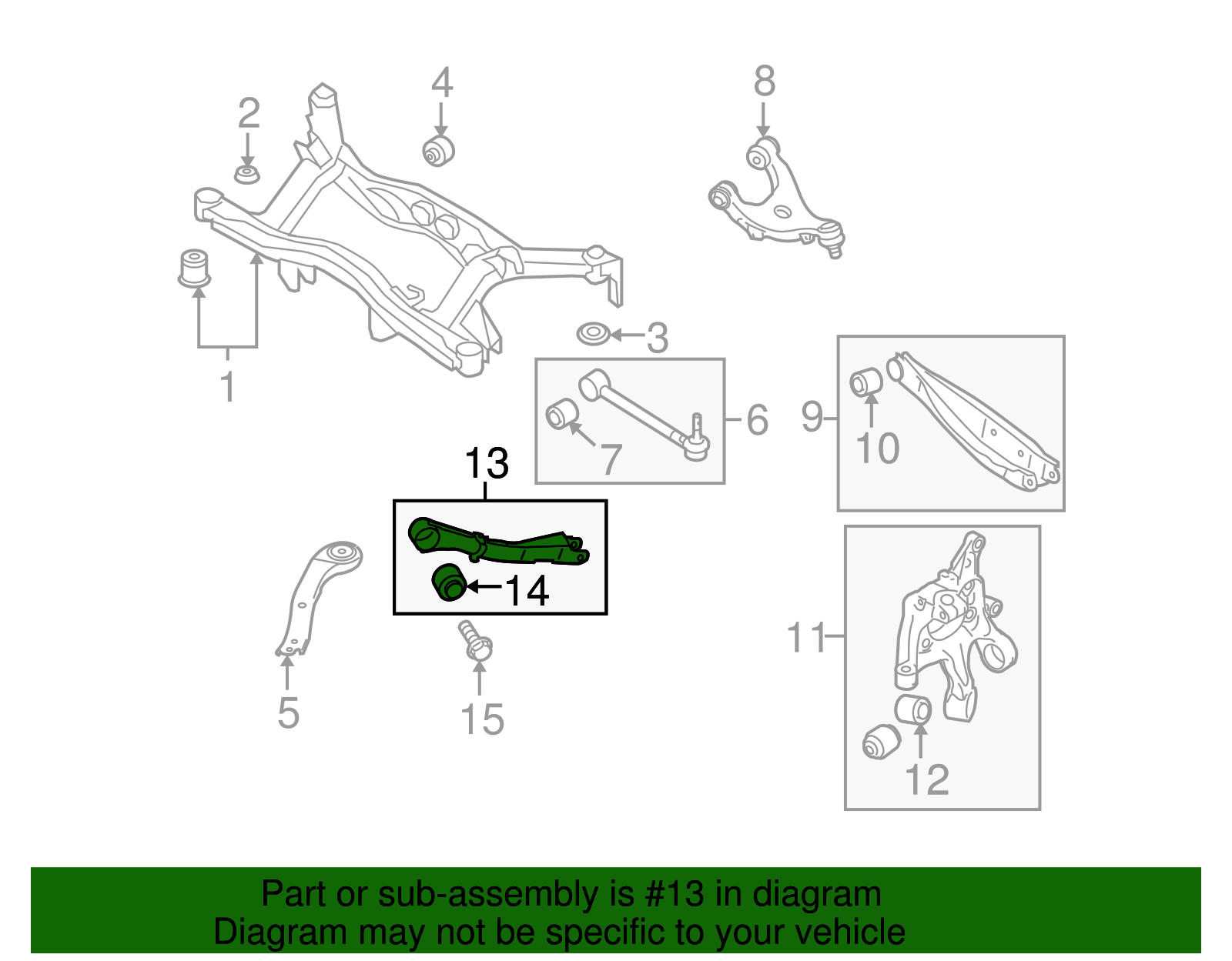 20250AJ06A - 2010-2014 Subaru - Trailing Arm | Subaru Parts HQ