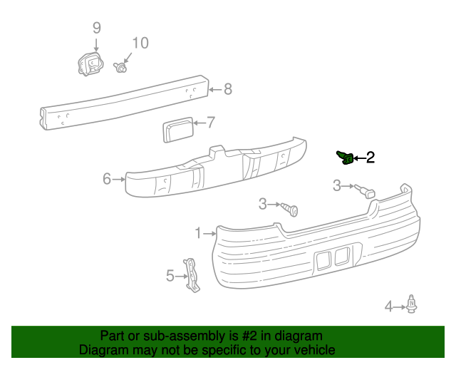 1998-2002 Toyota Corolla Bumper Cover Retainer 52137-12120 | Toyota ...