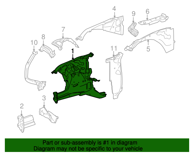 221-620-14-61 - Apron/Rail Assembly 2007-2014 Mercedes-Benz | Mercedes ...