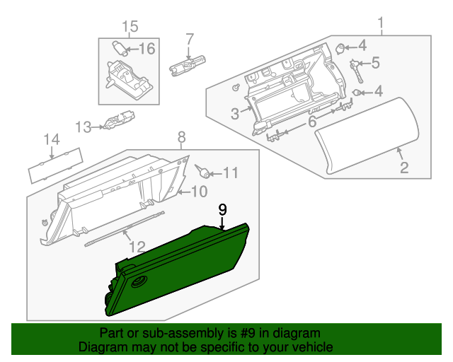 Genuine Glove Box Door for 2009-2012 Land Rover Range Rover | Land ...