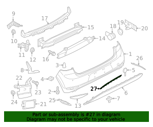 2017-2019 Volkswagen Golf R Molding 5G6853333A 9B9 | QuirkParts