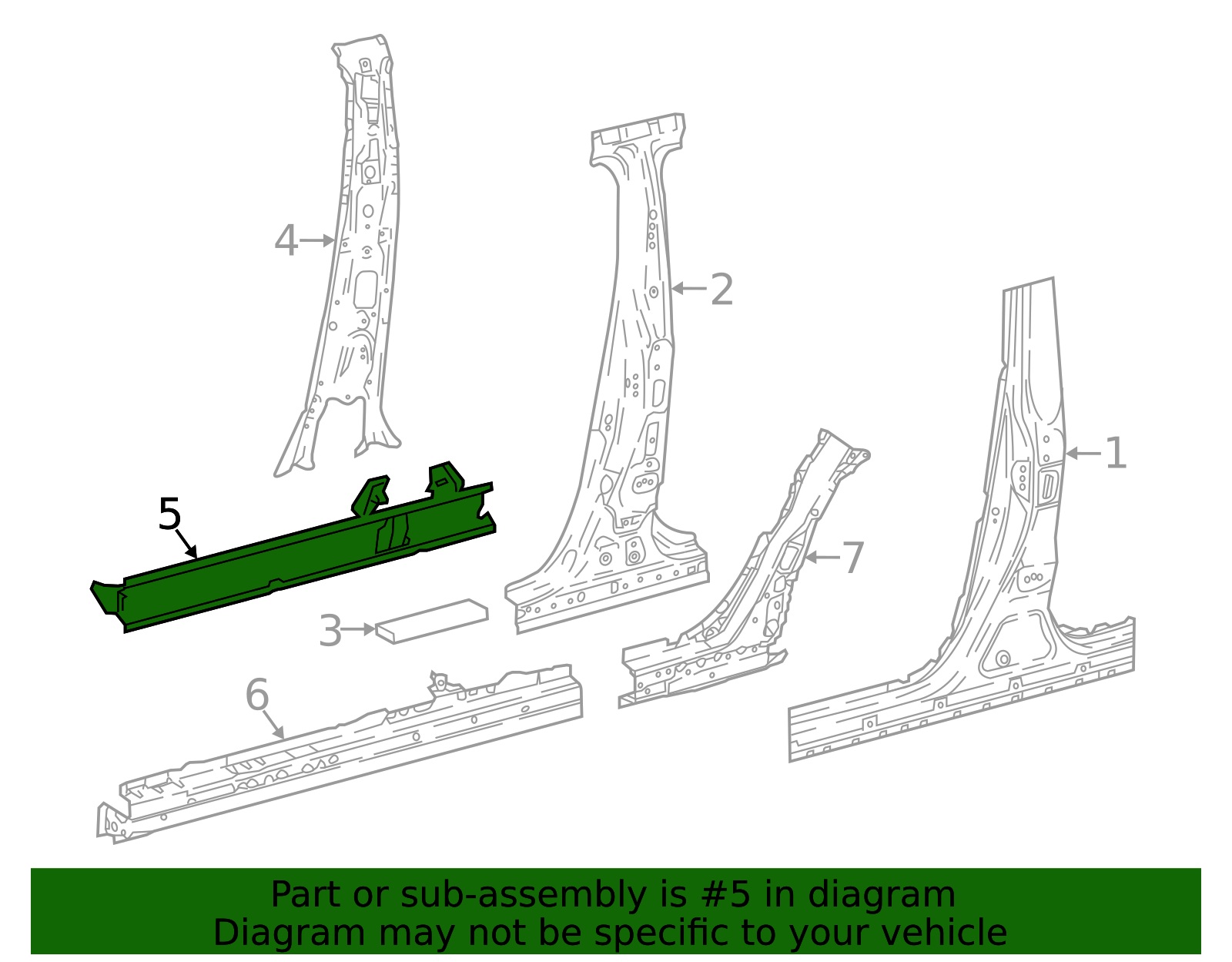2018-2022 Toyota C-HR Inner Rocker 57402-F4010 | Toyota Parts Center