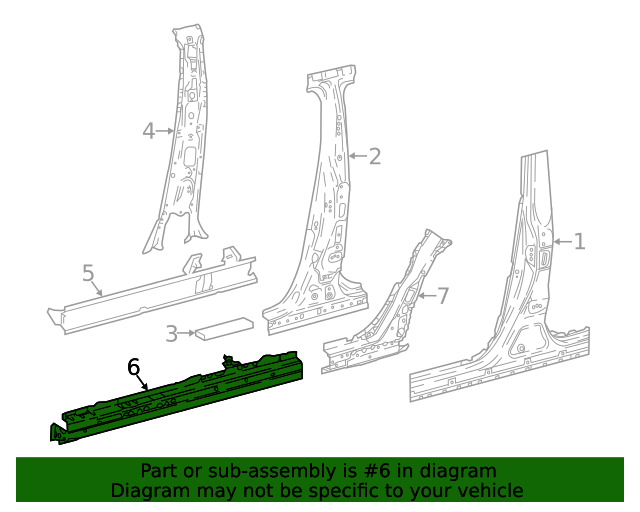 61404-F4901 - Rocker Reinforced - 2018-2022 Toyota C-HR | OEM Genuine ...
