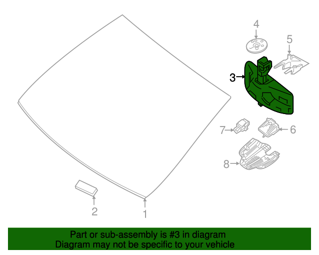 253-810-96-02-9051 - Mirror Inside - Black 2020-2023 Mercedes-Benz ...