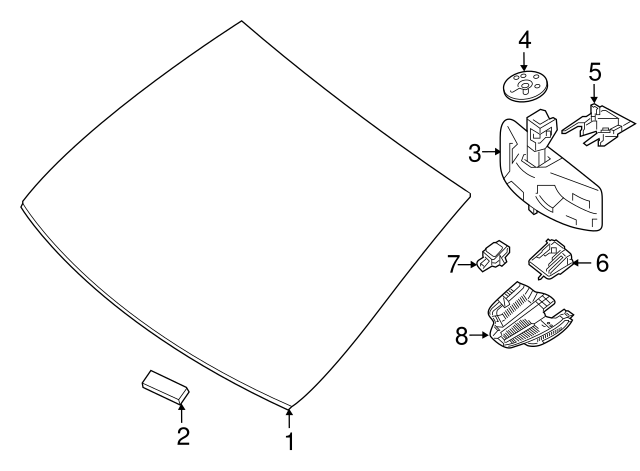 253-810-96-02-9051 - Mirror Inside - Black 2020-2023 Mercedes-Benz ...